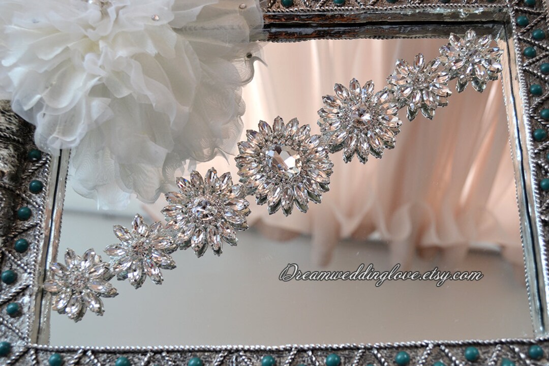 Sunflower Diamante Applique,rhinestone Applique, Crystal Bridal Sash ...