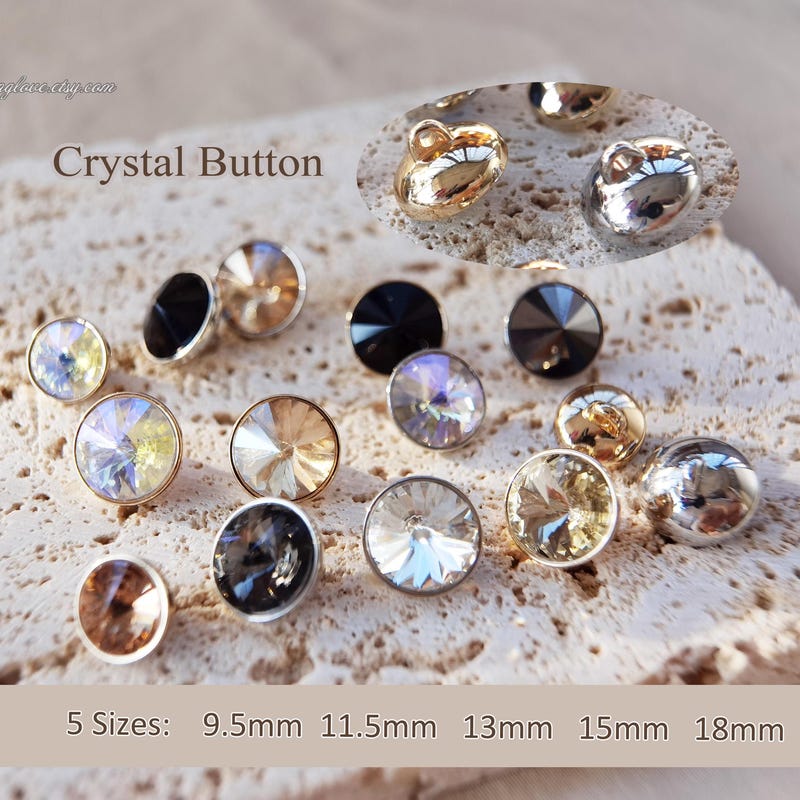 Shanked Crystal Buttons - Etsy