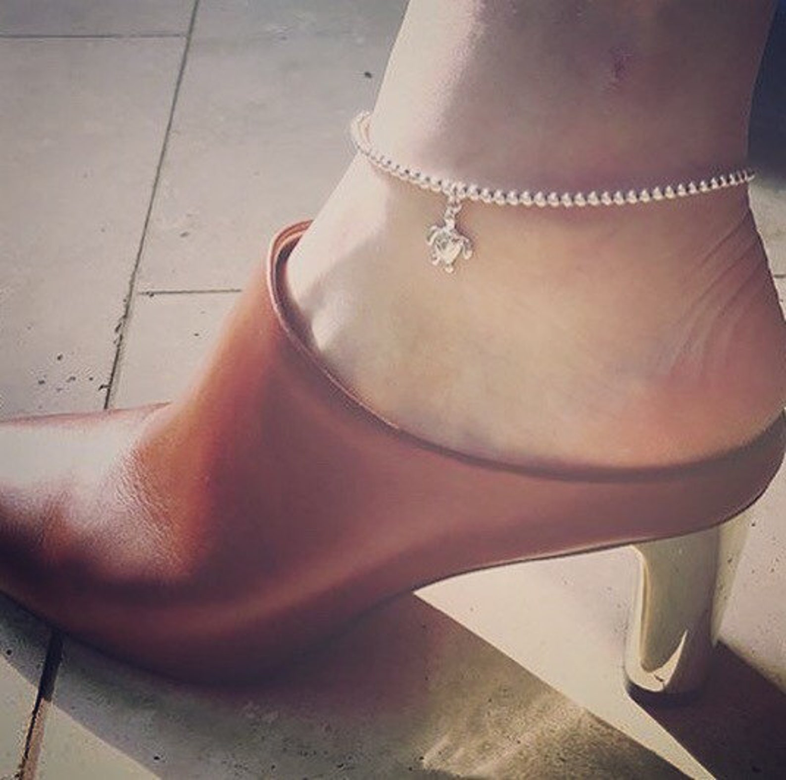 Sterling Silver Anklet/Ankle Bracelet with Sterling Silver | Etsy