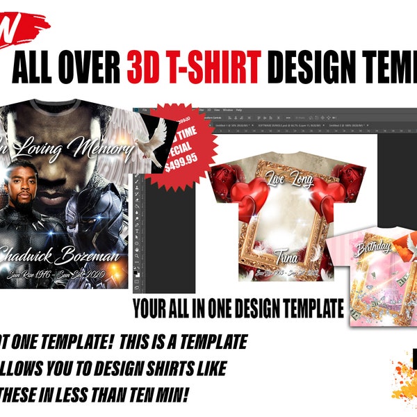 All Over Tshirt Template - Etsy