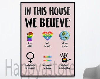 In This House We Believe Print - Etsy