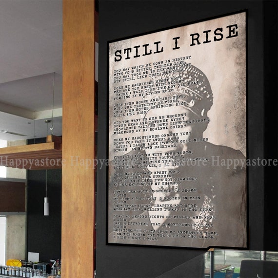 Feminism Still Like Air I'll Rise Poster Wall Art YDAP77 Maya Angelou ...