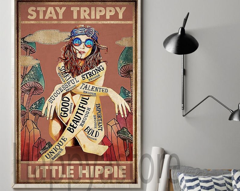 Art And Collectibles Prints Hippie Girl Vintage Ng113 15 Girl I Am Enough