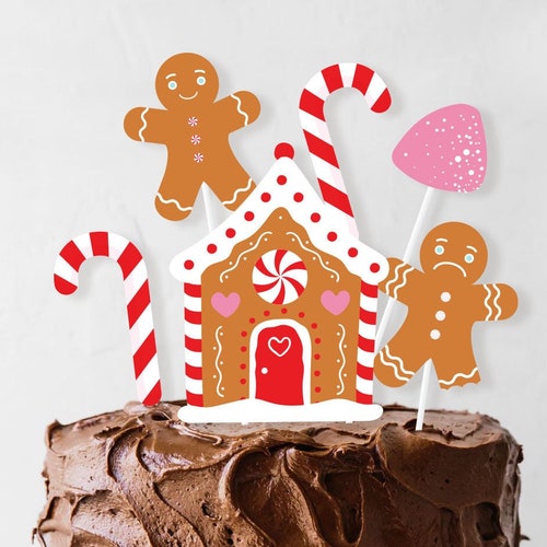Gingerbread Cake Topper Gingerbread Birthday - Etsy