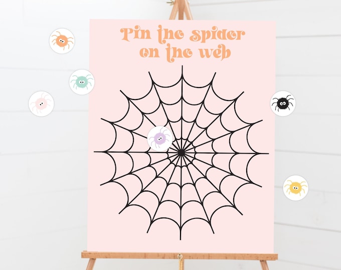 Pin the Spider on the Web Game Printable Pin the Tail Birthday Party ...