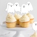 Ghost Cupcake Toppers - Printable Cute Pink Halloween Dessert Toppers ...