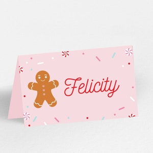 Gingerbread Tent Cards Printable Gingerbread Man Favor Name - Etsy
