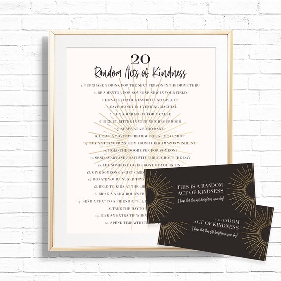 Actos De Bondad Al Azar Imprimibles Crea Pósters Del Día De Los