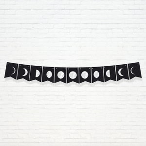 Moon Phases Party Bunting Banner - Printable Halloween Celestial Party ...