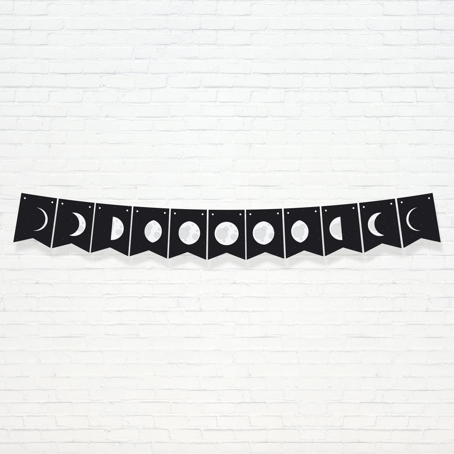 Moon Phases Party Bunting Banner - Printable Halloween Celestial Party ...