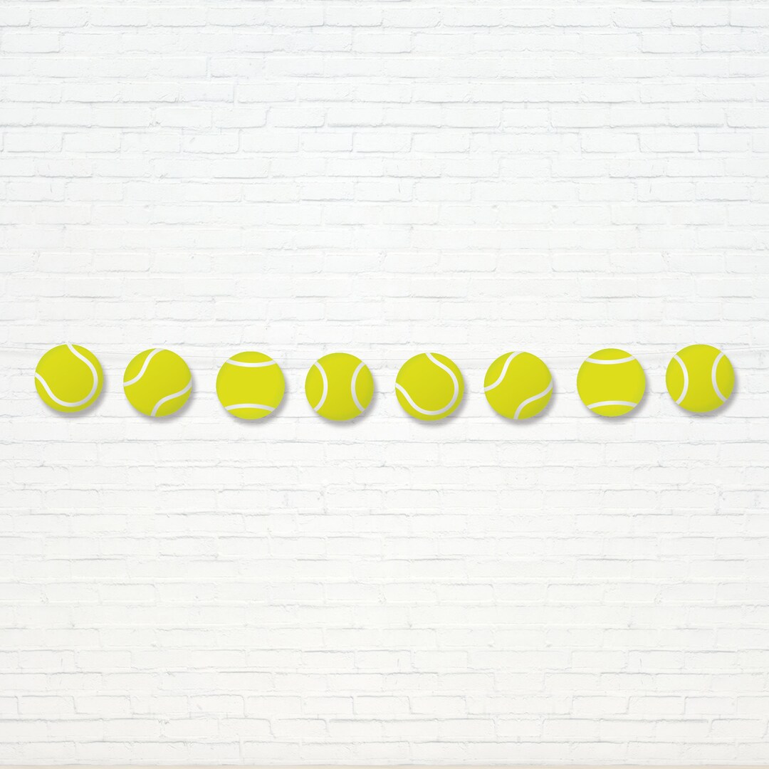 Tennis Ball Banner - Printable Preppy Tennis Match First Birthday Party ...