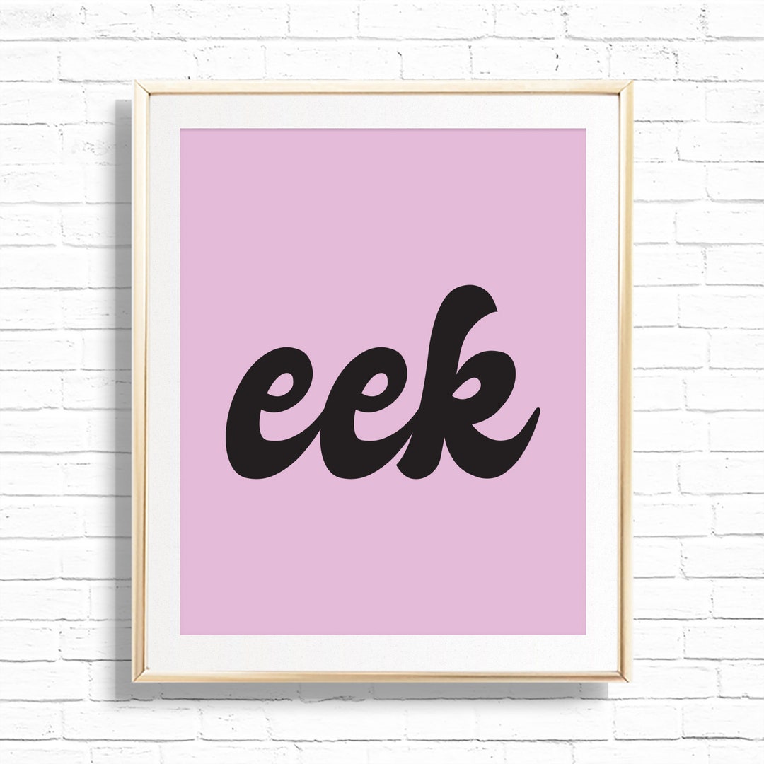 Eek Print - Printable Pink Halloween Wall Art Decor - Scary Quote Wall ...
