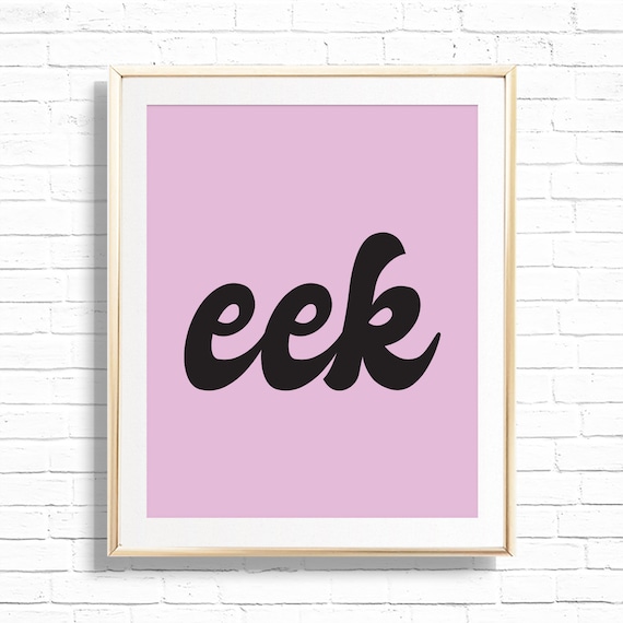 Eek Print Printable Pink Halloween Wall Art Decor Scary - Etsy