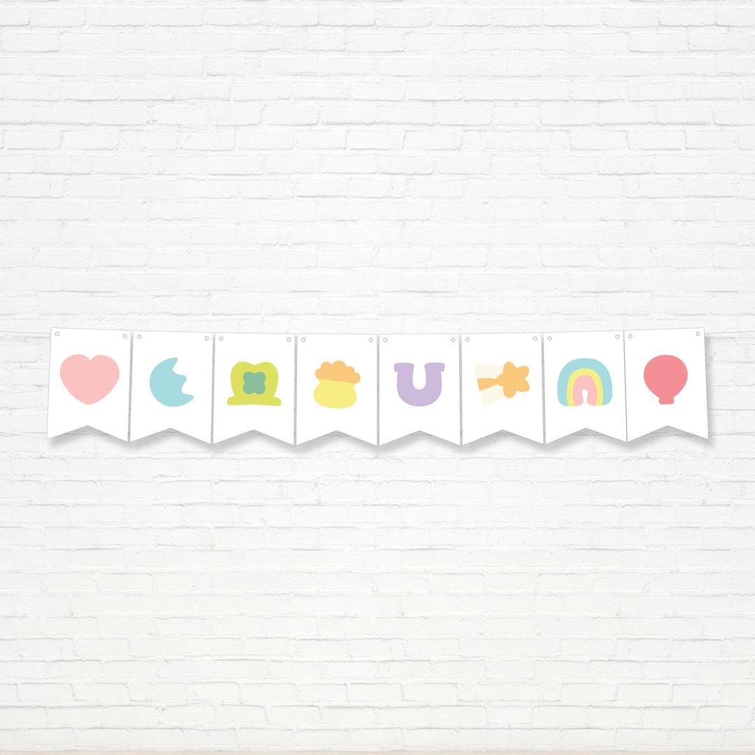 Lucky Charms Banner - Printable St. Patrick's Day 1st Birthday - Lucky ...