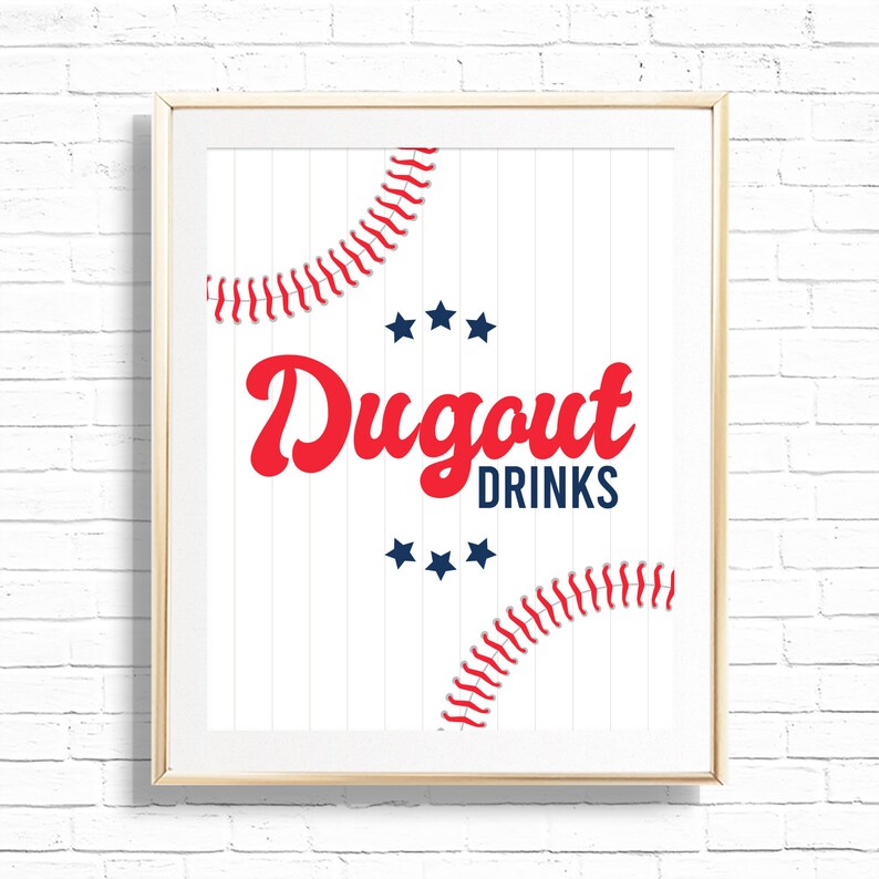 Dugout Drinks Sign Printable Baseball First Birthday Party - Etsy