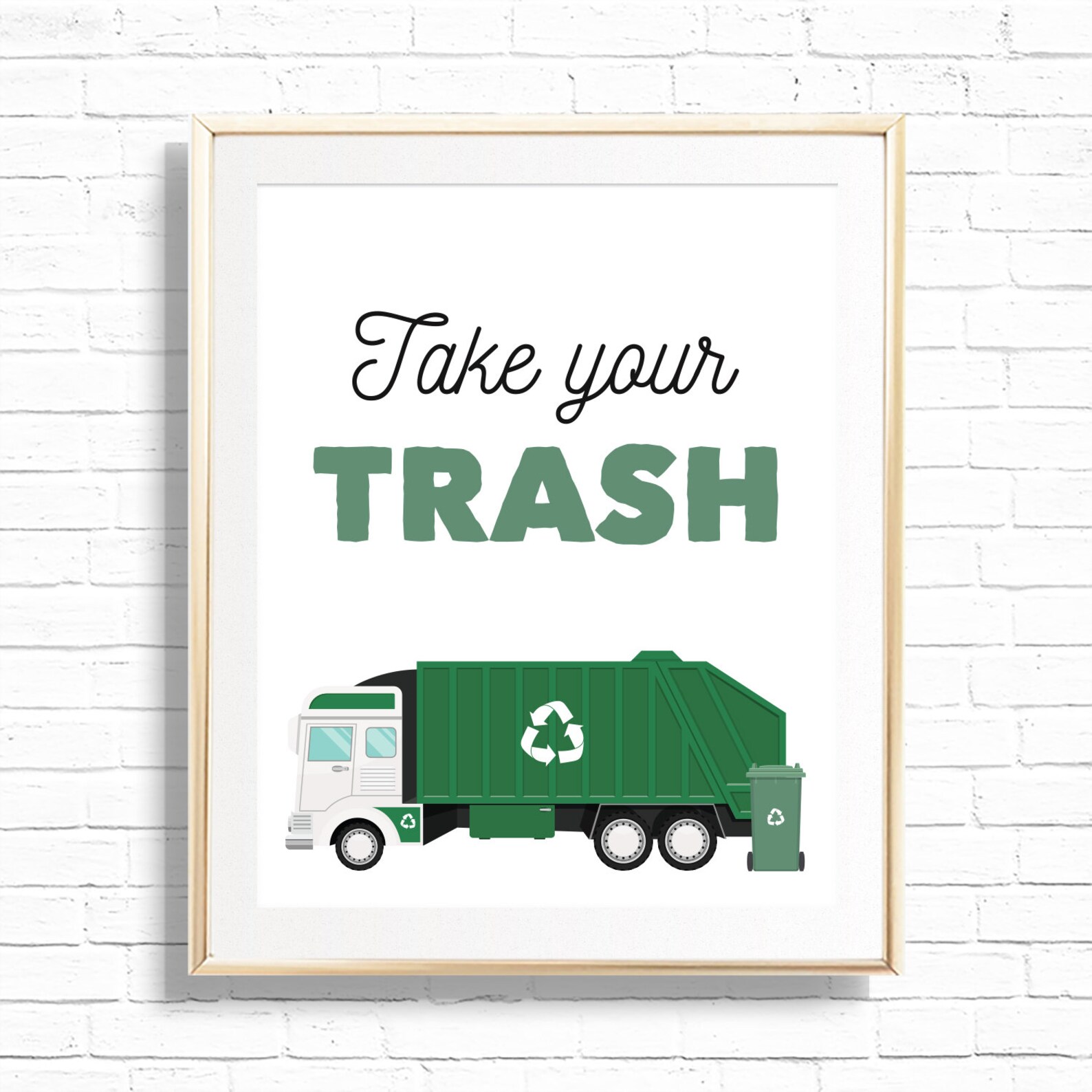 Garbage Truck Sign Printable Take Your Trash Birthday Party - Etsy