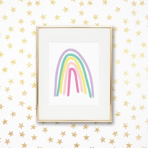Pastel Bright Rainbow Playroom Home Decor Art Print - Printable ...