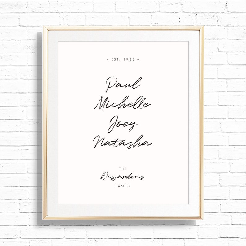 Custom Family Last Name Script Style Home Decor Art Print - Etsy