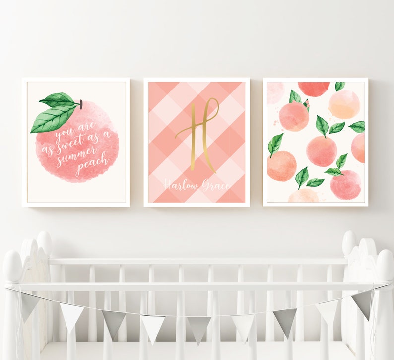 Peach Nursery Art Print Set - Printable You Are as Sweet as A Summer ...