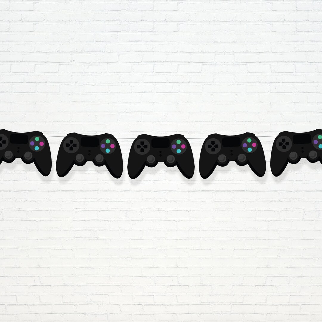 Game Controller Banner - Printable Boy Gamer Video Gaming Birthday ...