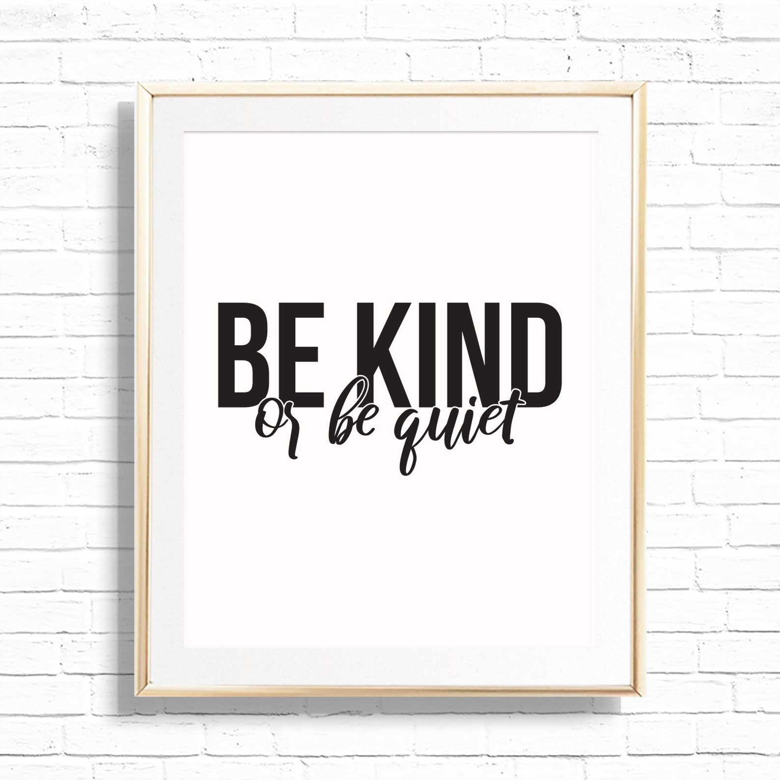 Be Kind or Be Quiet Black & White Playroom Art Print - Printable ...