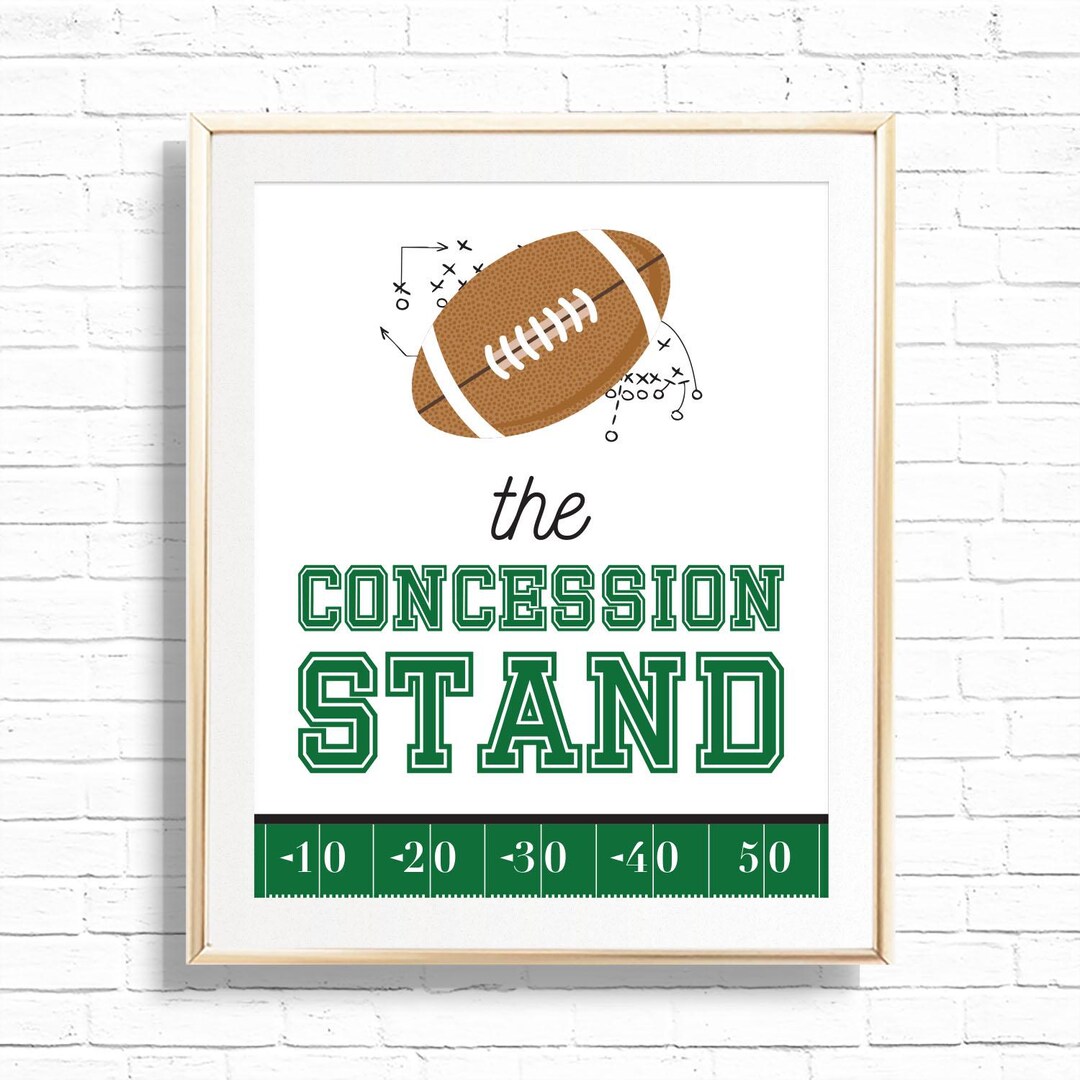 Concession Stand Sign - Printable Football Half Time Snacks First ...