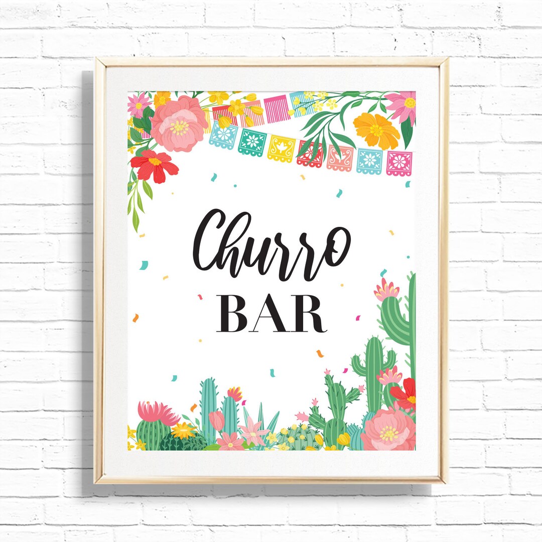 Fiesta Churro Bar Sign - Printable First Fiesta Taco 'bout A Party 1st ...
