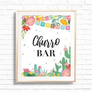 Fiesta Churro Bar Sign - Printable First Fiesta Taco 'bout A Party 1st ...