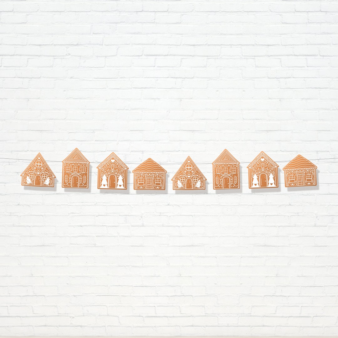 Gingerbread House Garland - Printable Nordic Gingerbread Christmas Home ...
