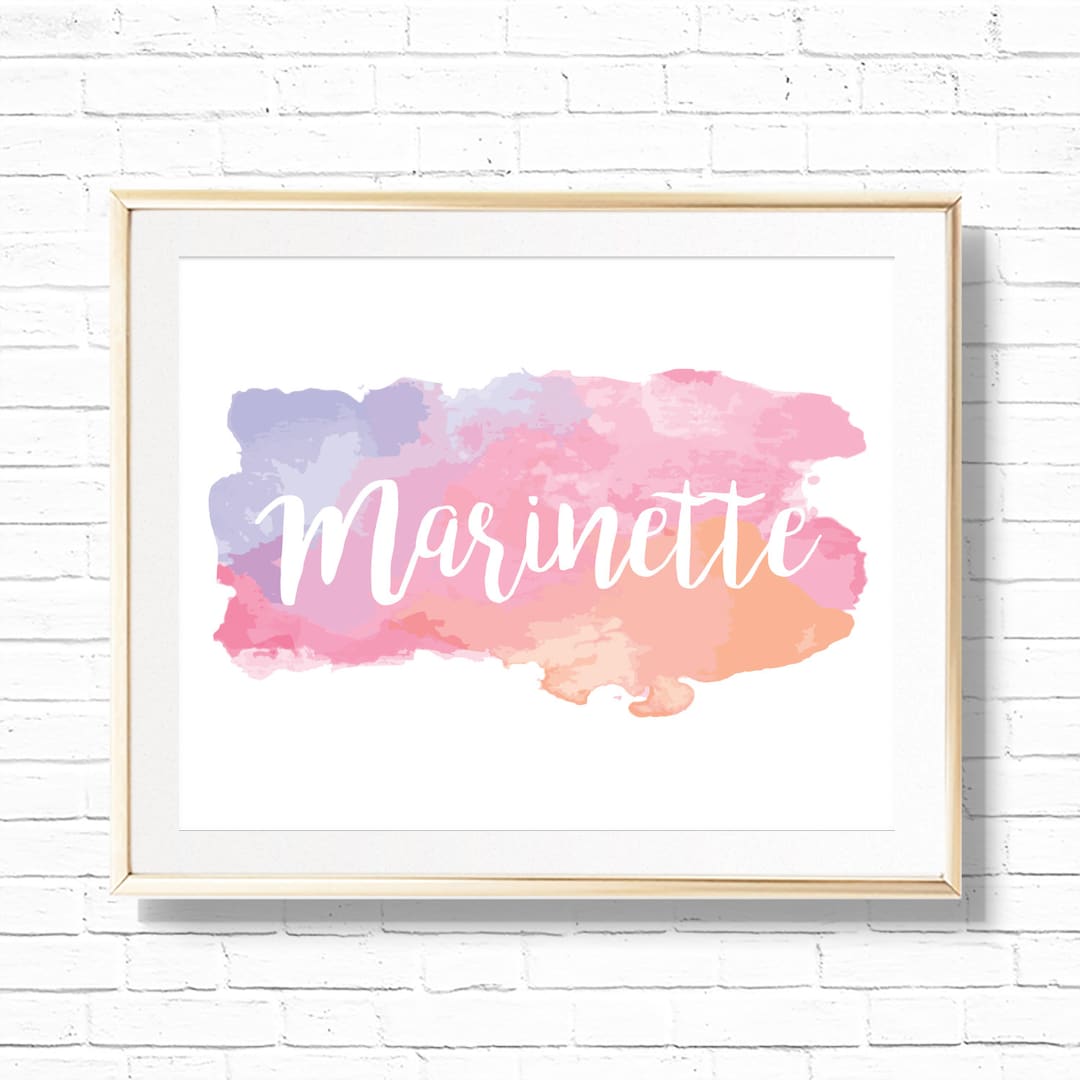 Watercolor Name Art Print Custom Cursive Handwriting - Etsy Canada