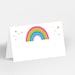 Rainbow Tent Cards - Printable Bright Rainbow and Gold Name Tags ...