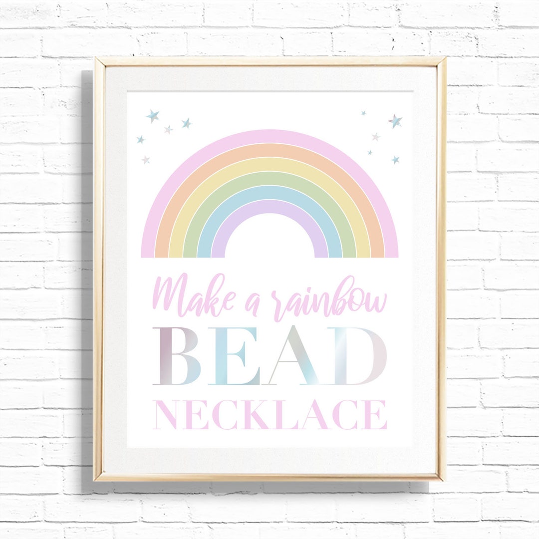 Rainbow Party Sign - Printable Pastel and Iridescent Rainbow Birthday ...