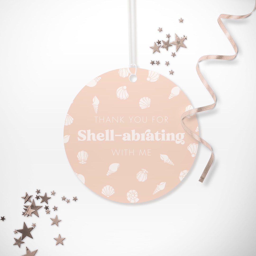 Seashell Thank You Stickers - Printable Boho Seashell Birthday Party ...