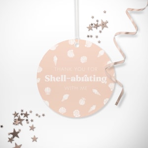 Seashell Thank You Stickers - Printable Boho Seashell Birthday Party ...