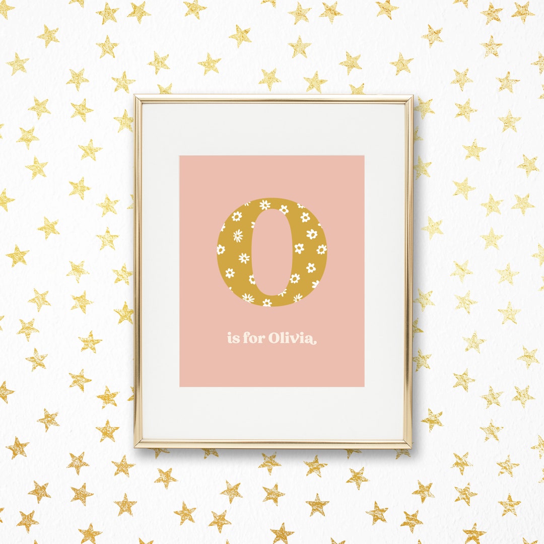 Daisy Name Print - Printable Boho Daisies Initial & Name Nursery Art ...