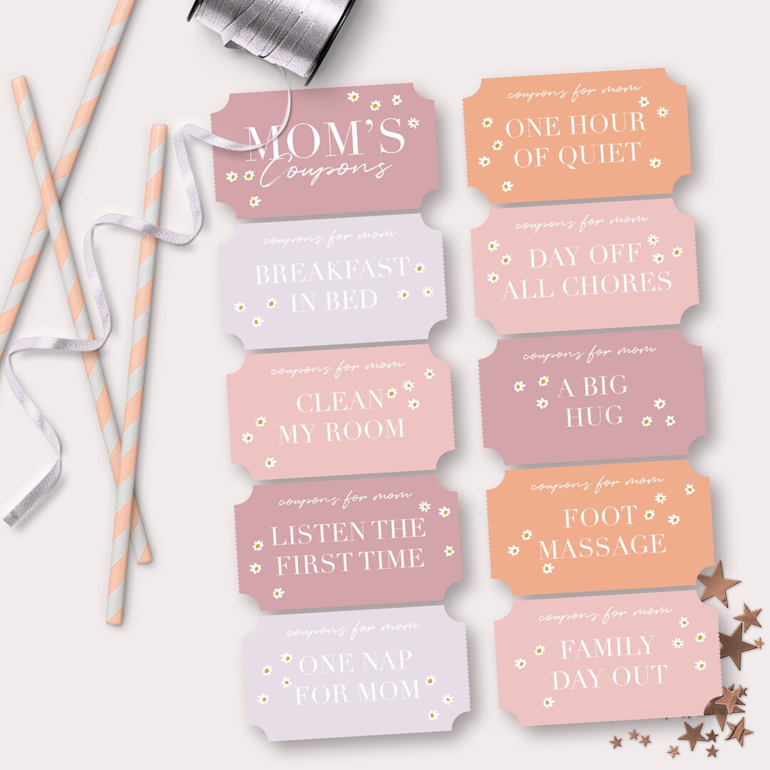 Mother's Day Coupons - Printable Happy Mother's Day Gift From Kids ...