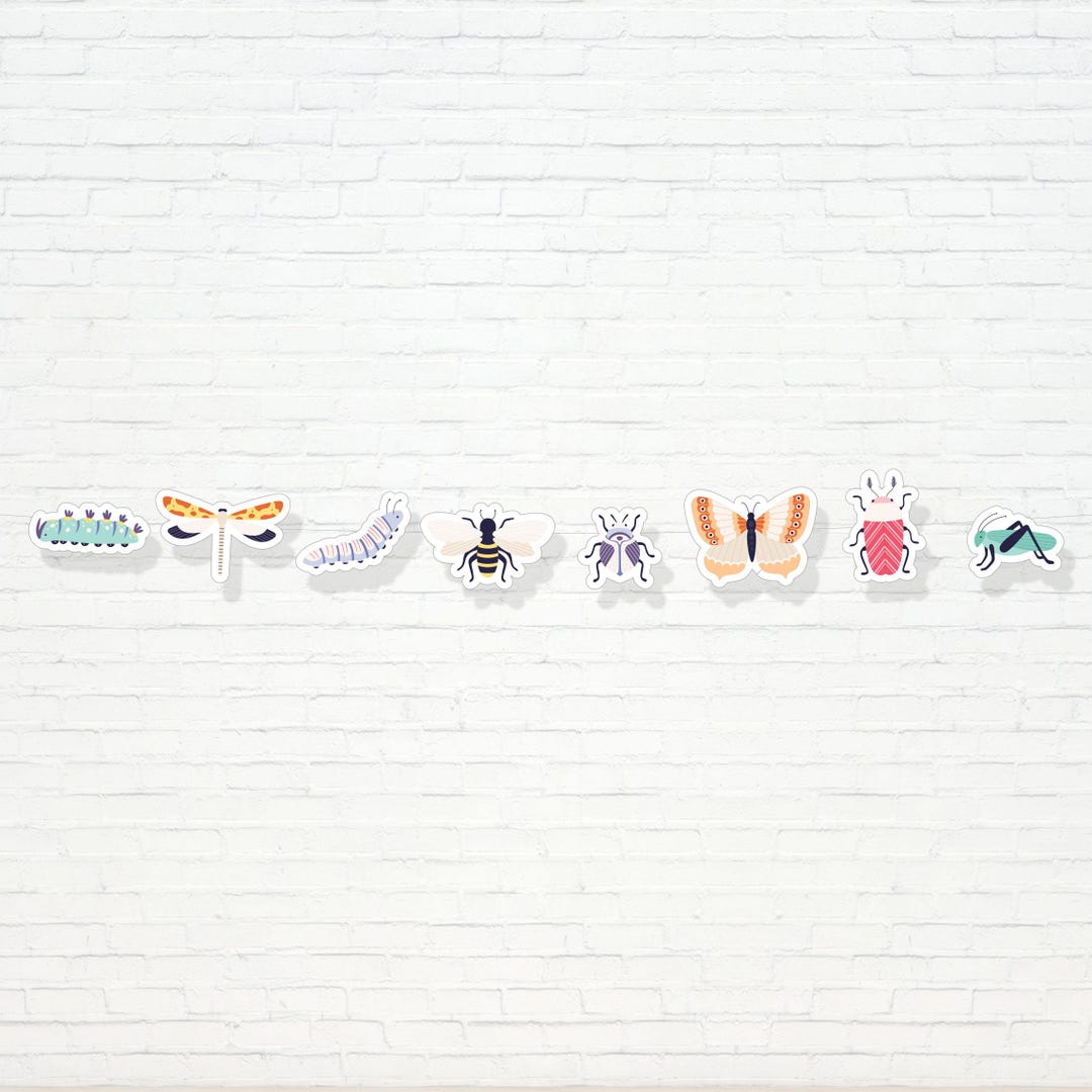 Bugs Banner - Printable Insects and Bugs Garden Birthday Party Garland ...