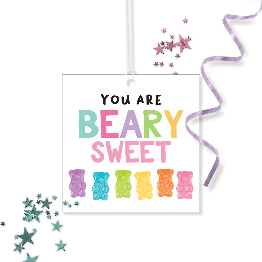Beary Sweet Tags - Printable Gummy Bear Birthday Party Favor Gift ...