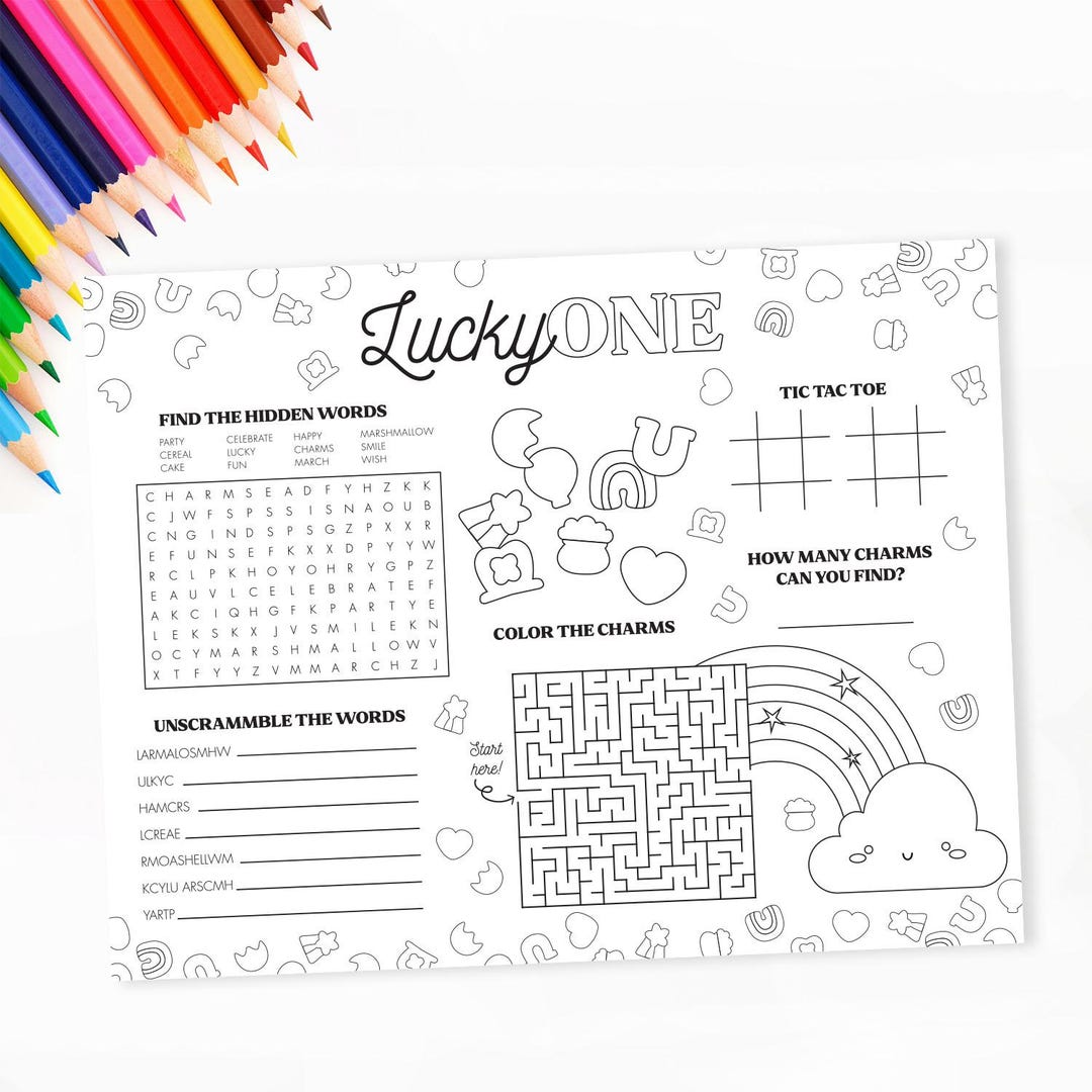 St Patricks Day Activity Page - Printable Lucky Charms Birthday Party ...
