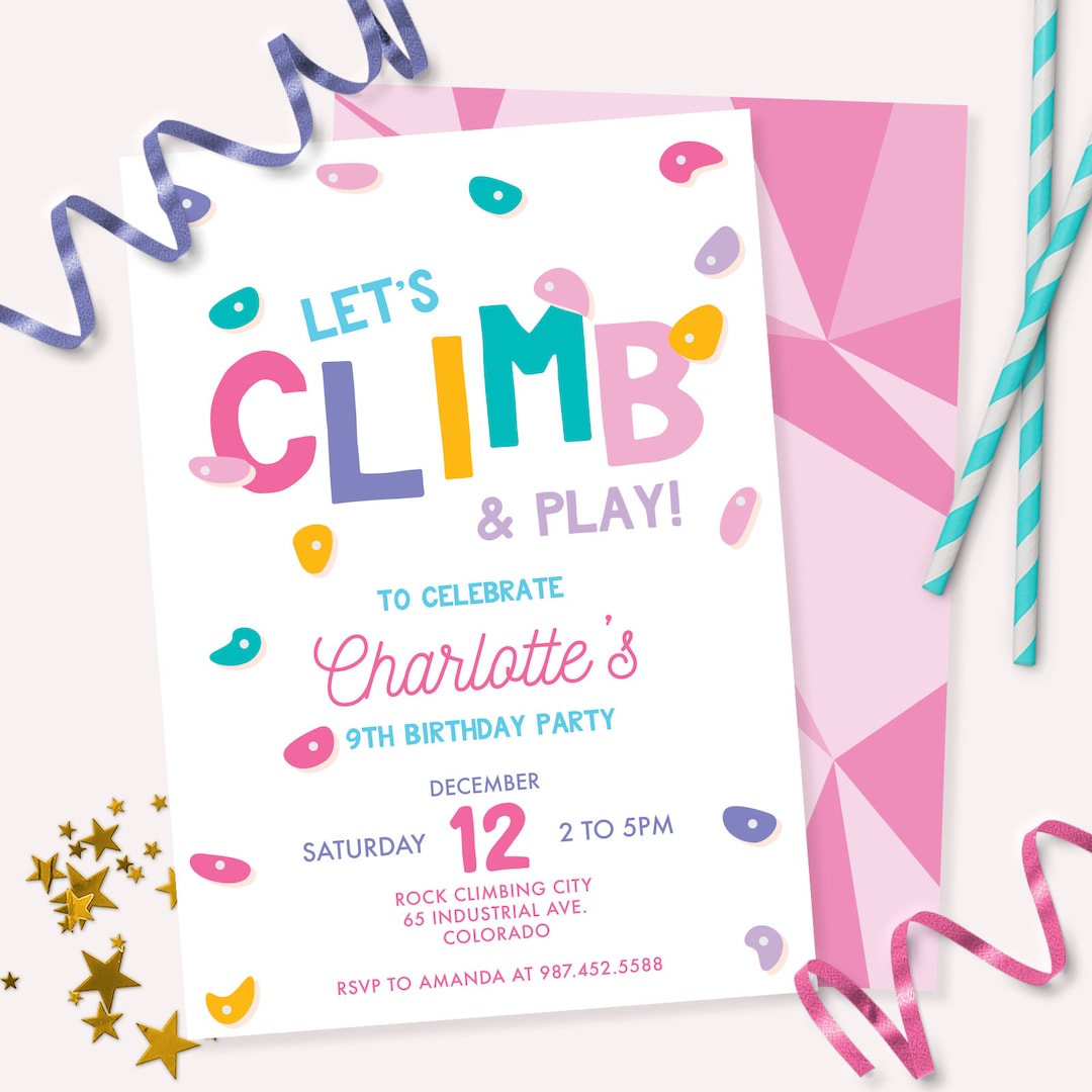 Rock Climbing Invitation - Printable Indoor Climbing Play Place ...