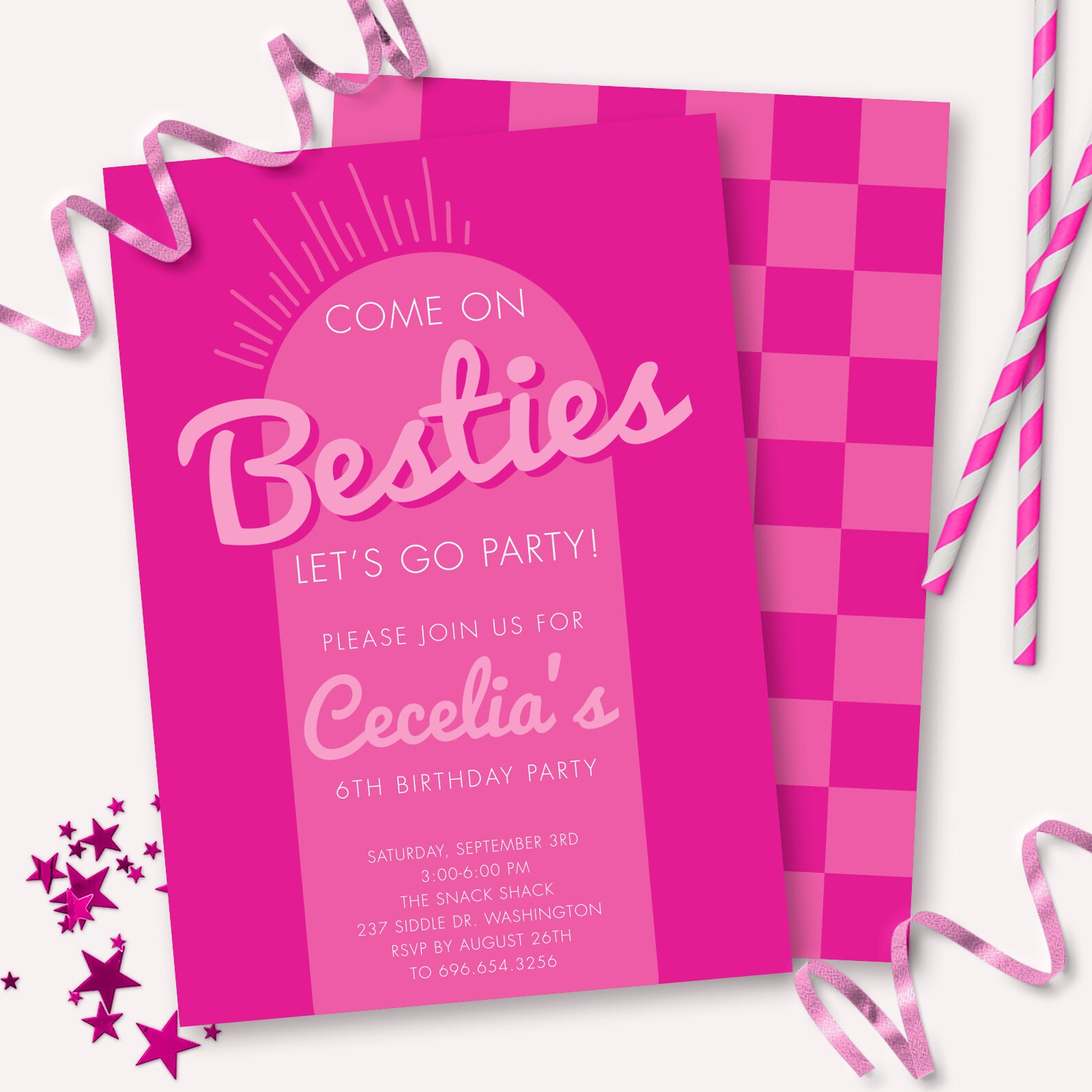 Pink Trend Invitation - Printable Hot Girl Summer Pink Fashion Birthday ...
