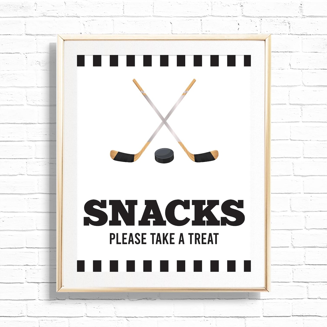 Hockey Snacks Sign - Printable Good Game First Birthday Party Decor ...