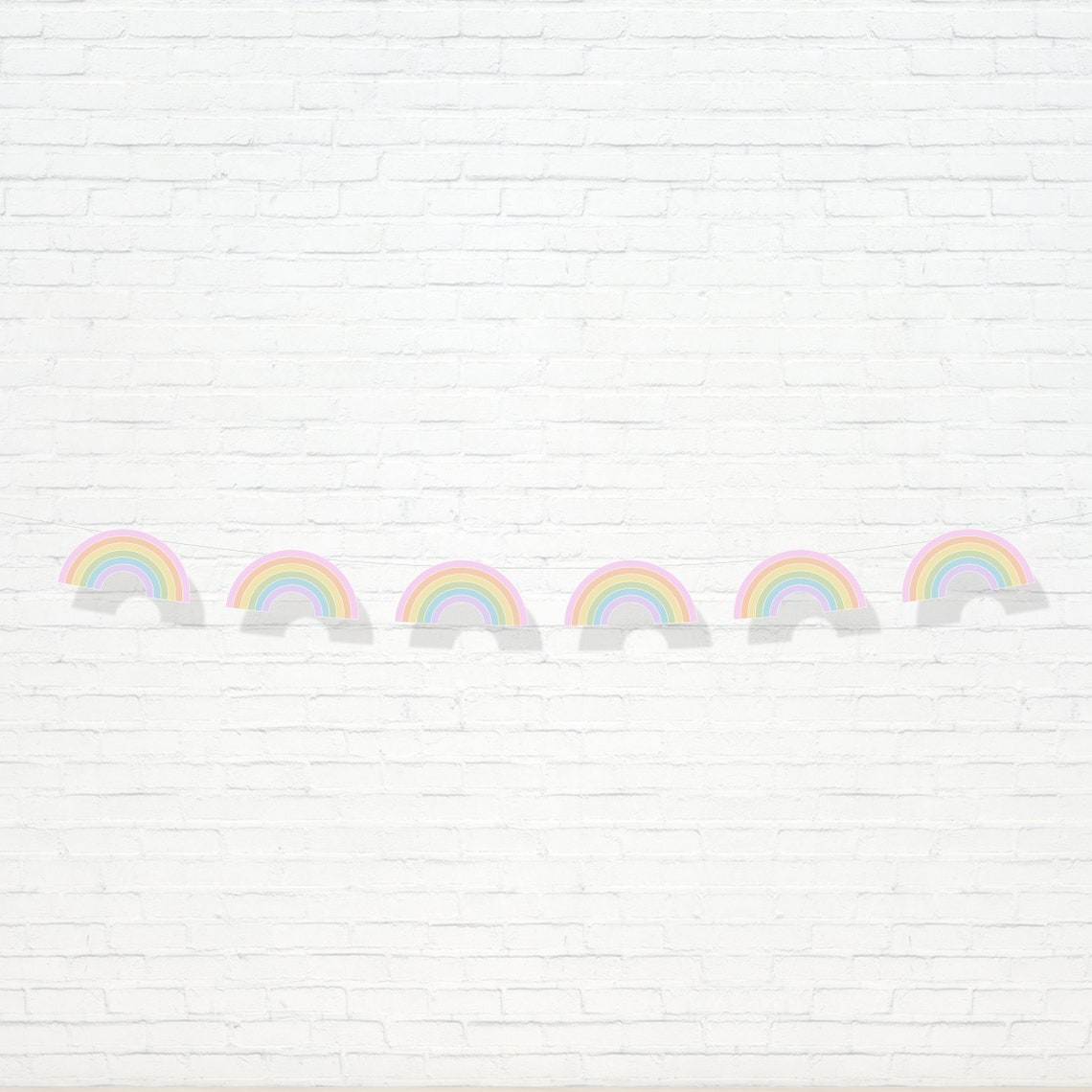 Pastel Rainbow Garland Printable Pastel Rainbow Birthday - Etsy