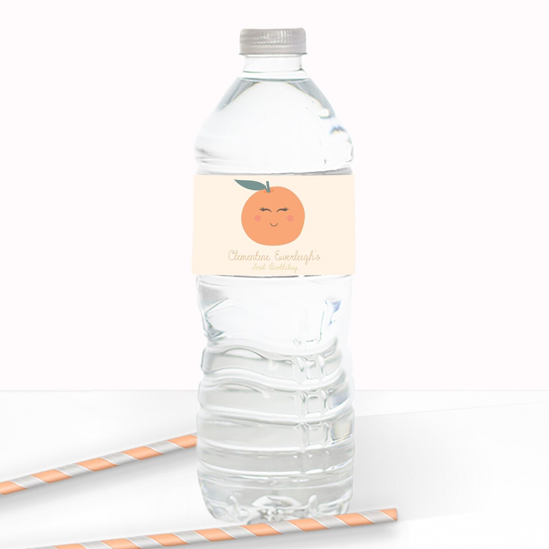 Little Cutie Water Bottle Labels Printable Orange Clementine Party ...