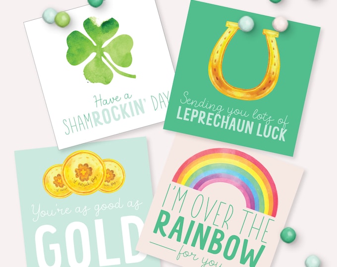 Lucky Leprechaun Note Cards Printable St Patrick's Day Lunch Notes for ...