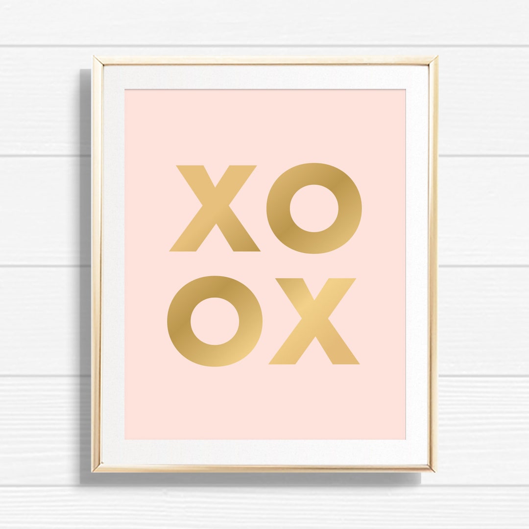 Pink XO Art Print - Printable Hugs and Kisses Quote Beauty & Makeup ...