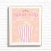 Thank You Sign - Printable Movie Night Popcorn Birthday Party Decor ...