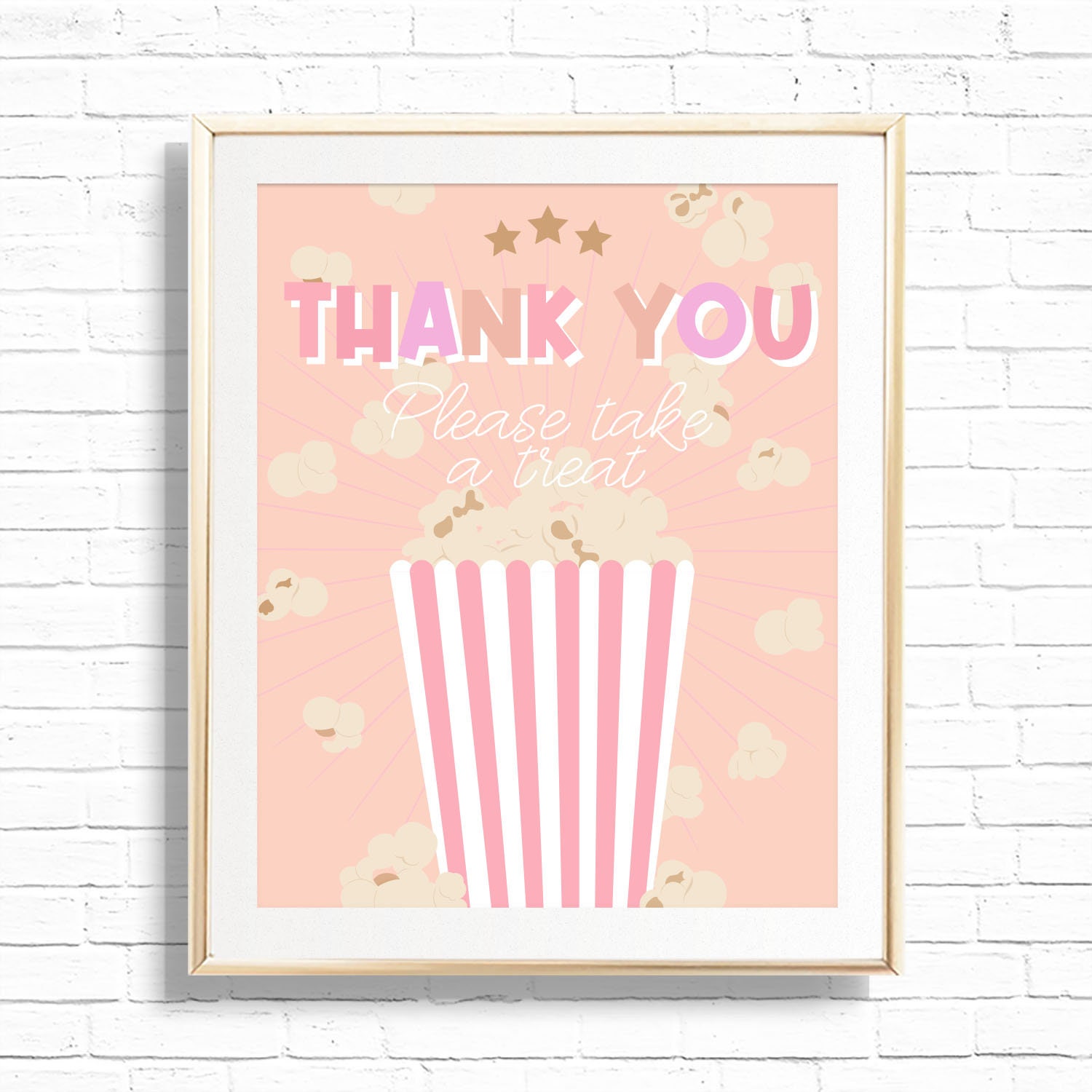 Thank You Sign Printable Movie Night Popcorn Birthday Party - Etsy Canada