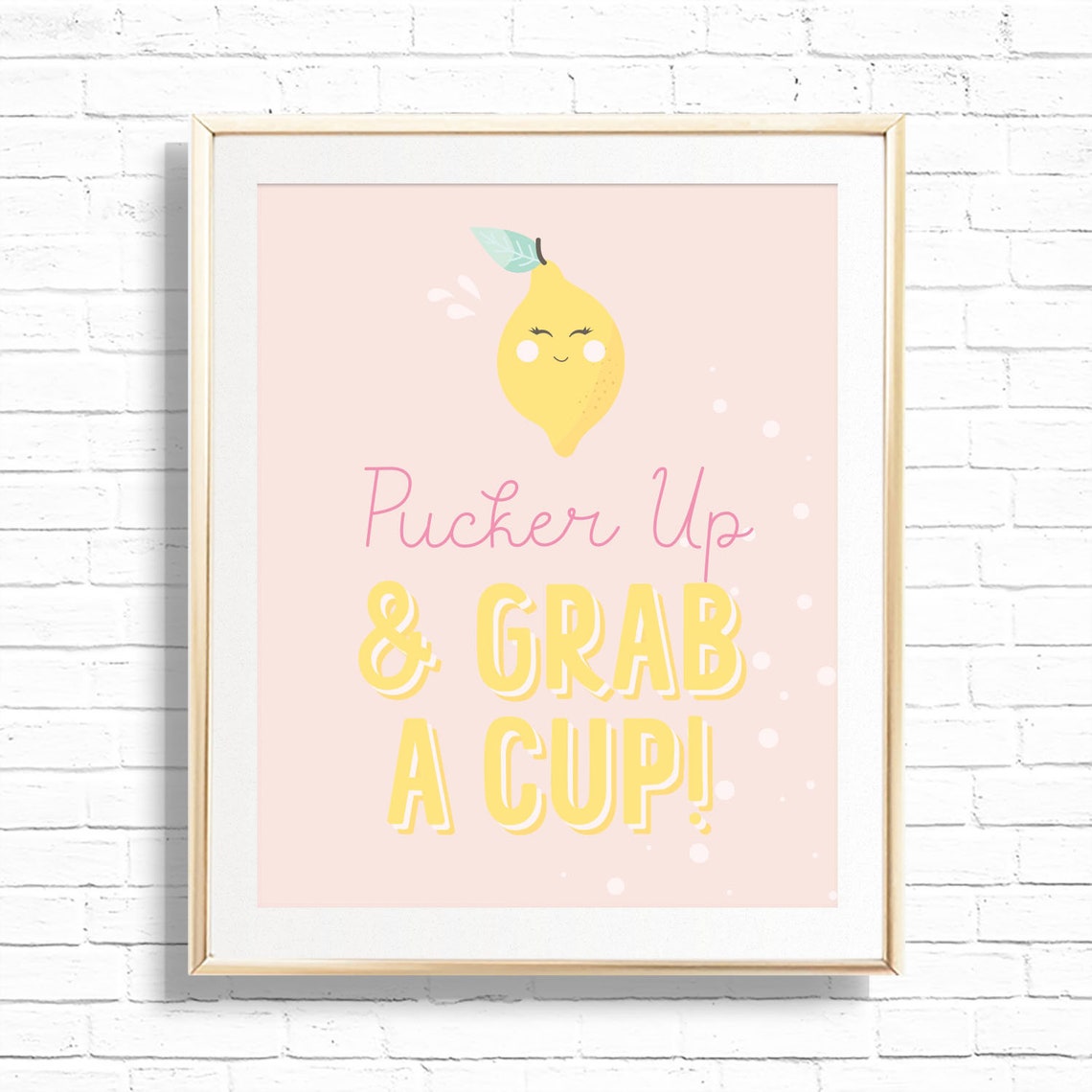 Lemonade Stand Sign Printable Pucker UP & Grab A Cup Pink - Etsy