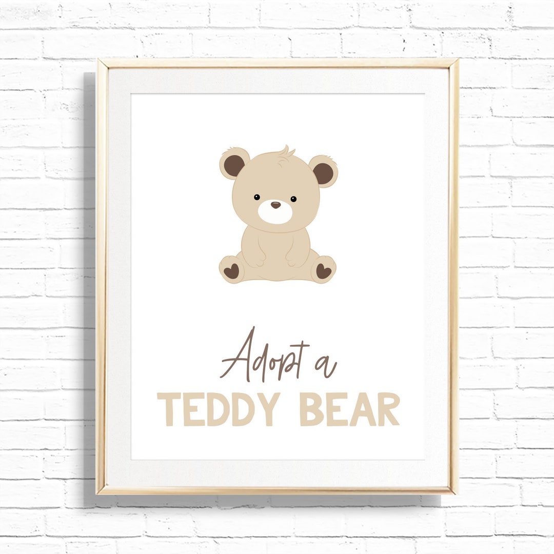 Bear Adoption Sign - Printable Adopt A Teddy Bear Picnic Gift Table ...